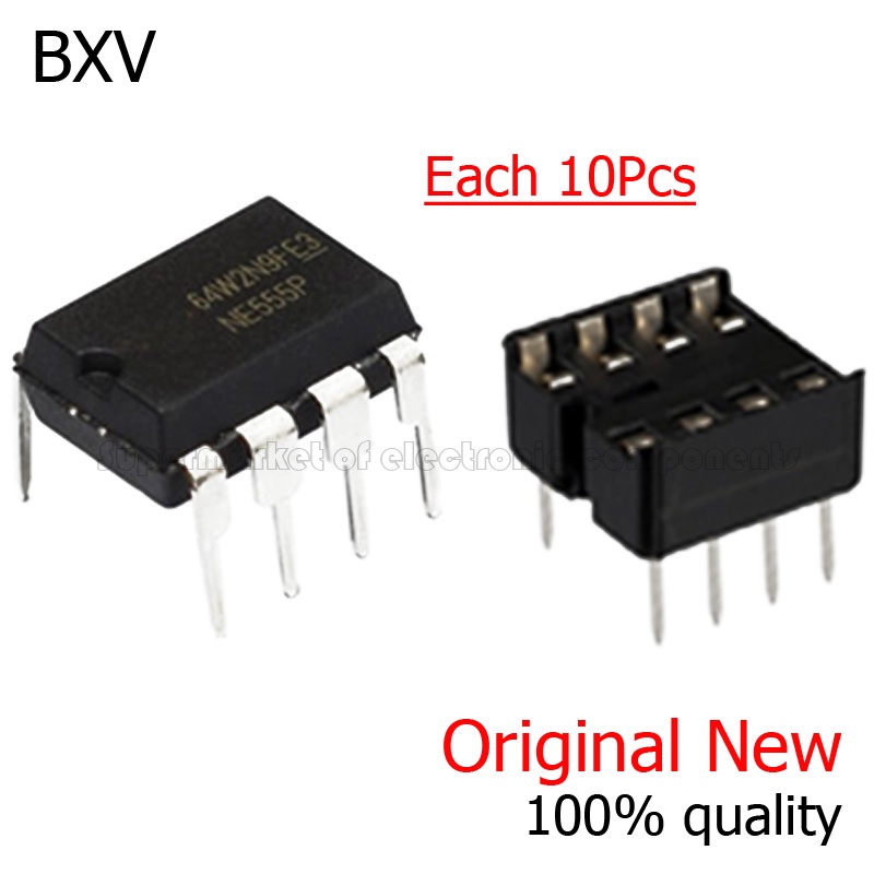 20PCS/LOT New NE555 NE555P NE555N 555 Timers DIP-8 8 Pin DIP Sockets ...