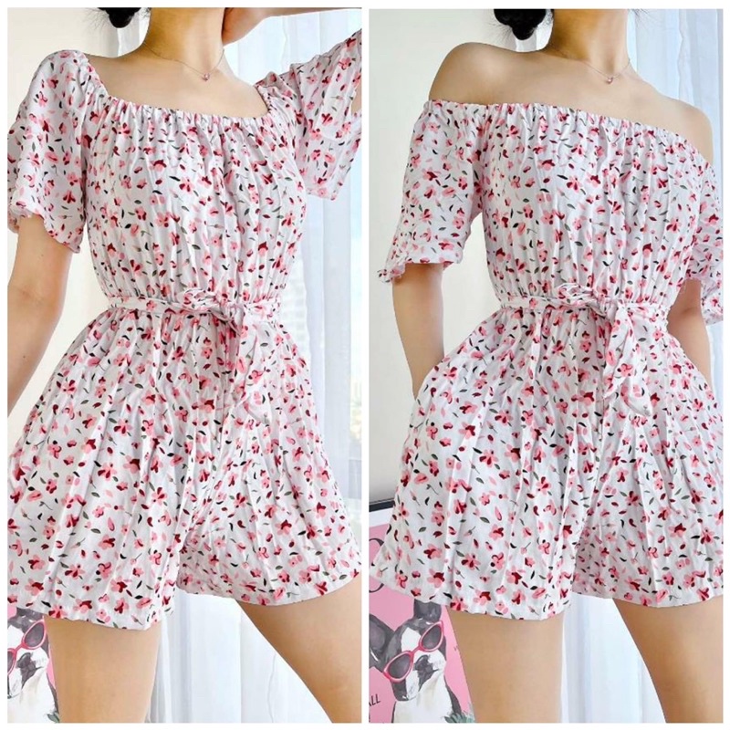 Romper with two pocket floral challis | Shopee Philippines