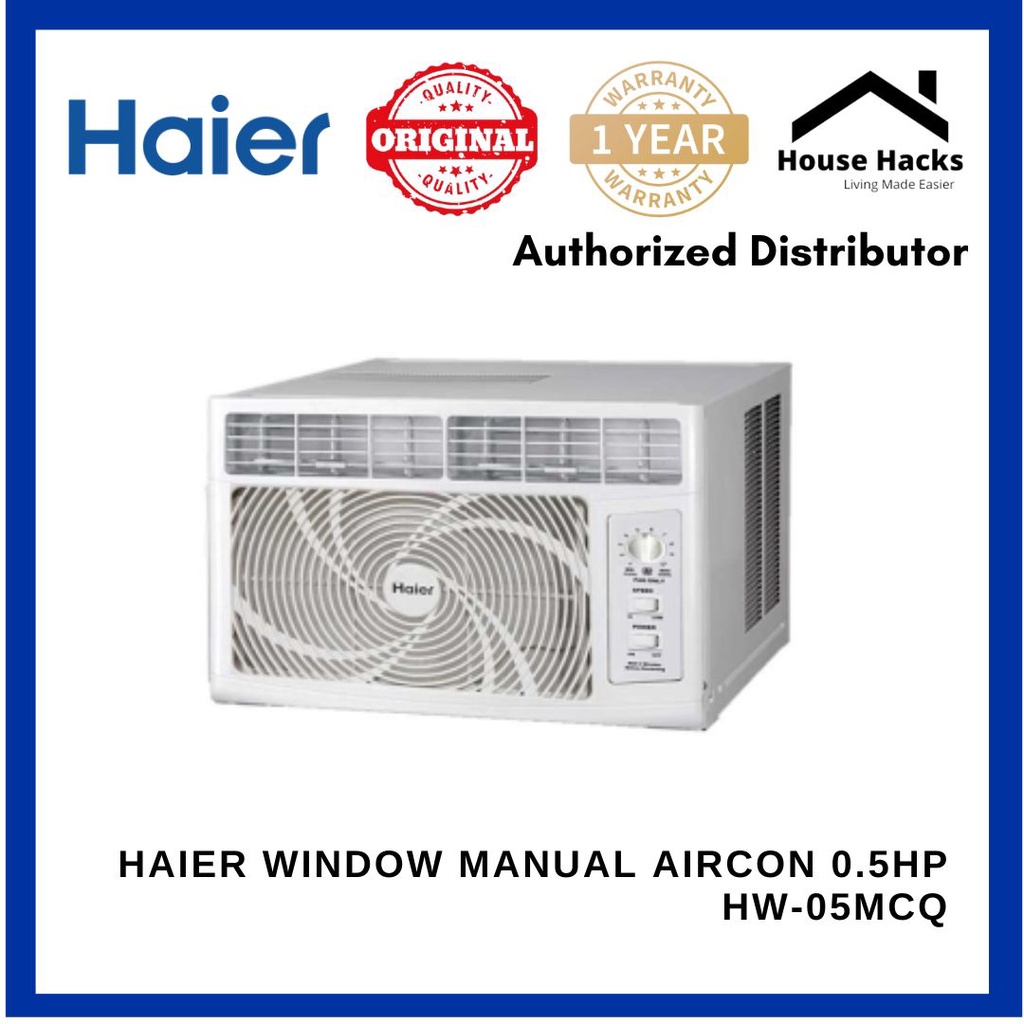 Haier Window Manual Aircon 0.5HP HW-05MCQ (House Hacks) | Shopee ...