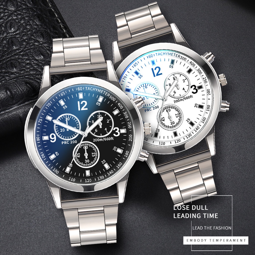 【JP4】[Watch + Bracelet] Men'S Watch Stainless Steel Quartz Watch ...