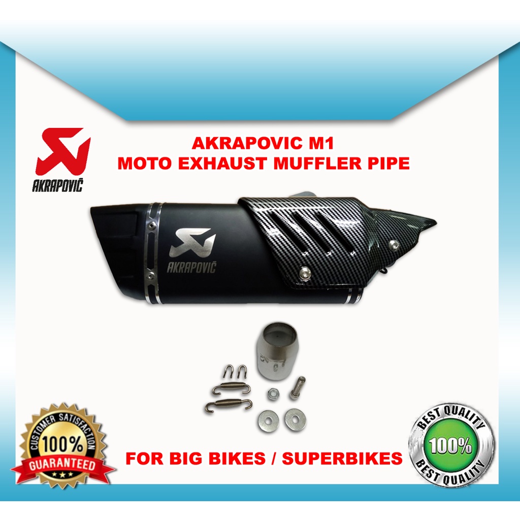Exhaust Muffler Cannister Akrapovic M1 Universal for Pipe 38-51mm Plug ...