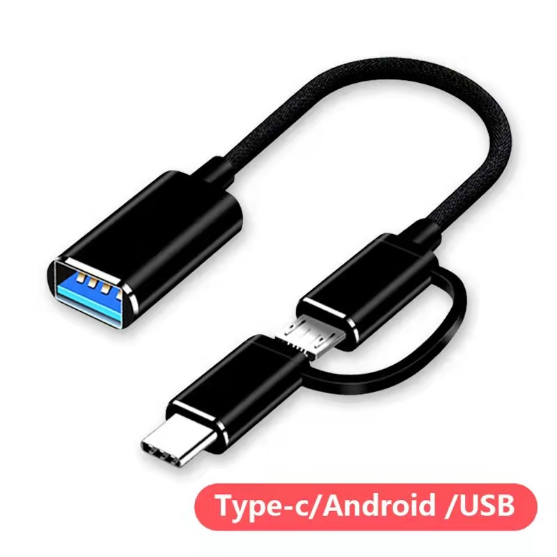 2in1 OTG Connector Cord , Type C Male + micro-USB Male To USB Female OTG CoRD | Shopee Philippines