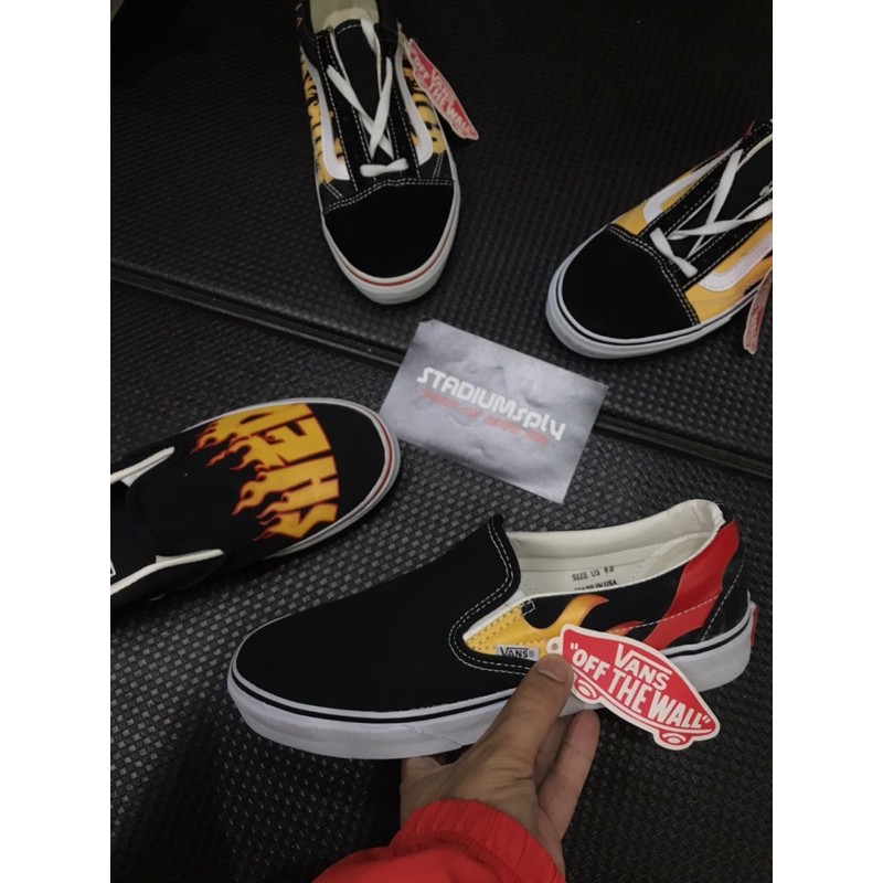SLIP ON OLD SKOOL FIRE HYPEBEAST TOP GRADE PREMIUM QUALITY OEM SHOE ...