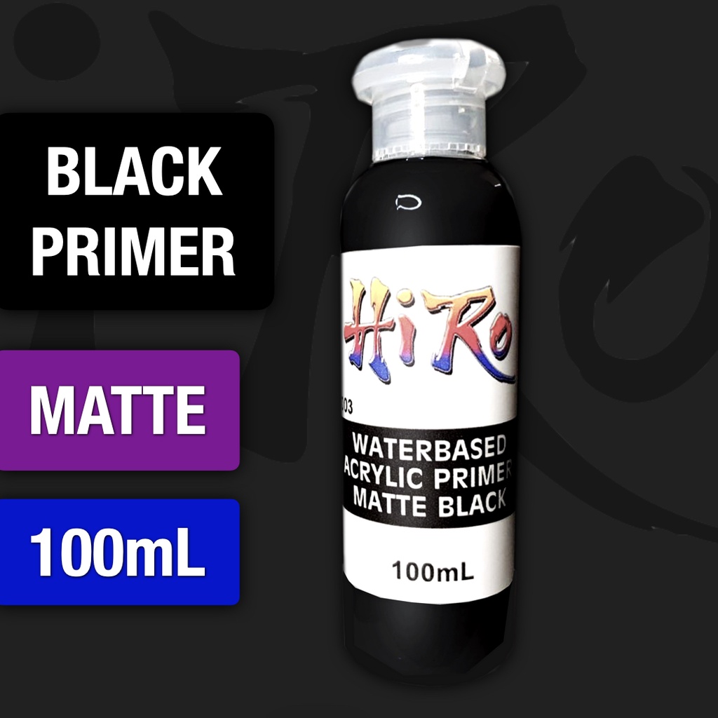 White / Gray / Black Waterbased Matte Primer by Hiro Paints (100mL or ...