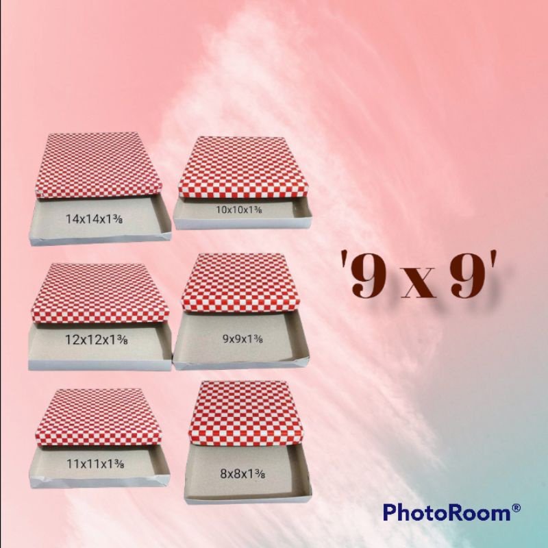 9 x 9 Pizza Box Checkered White by 10 pcs. | Shopee Philippines