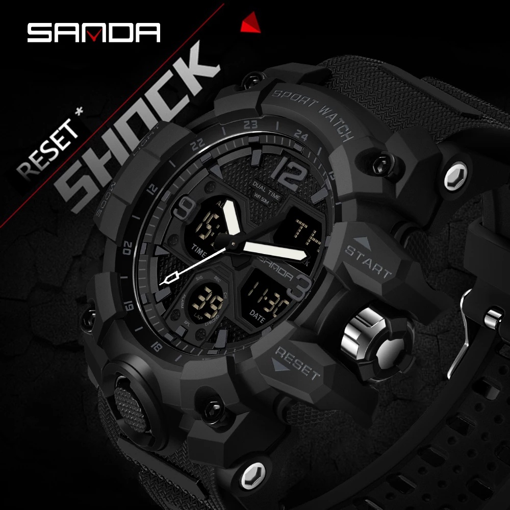 SANDA Top Brand Sports Men's Watches Military Quartz Watch Man ...
