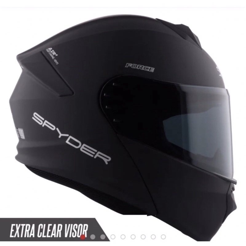 Spyder Force Modular Dual Visor Helmet- FREE Extra Lenss (Matt black ...