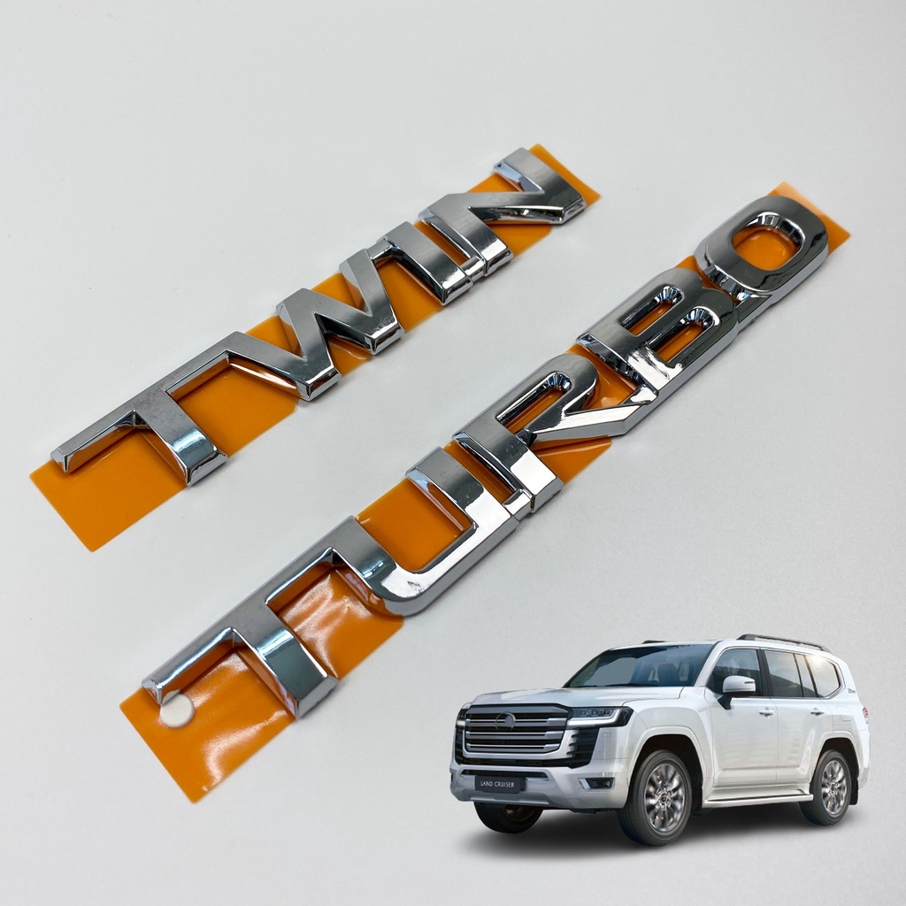 Twin Turbo Chrome Rear Trunk Emblem Logo Sticker For Toyota Land ...