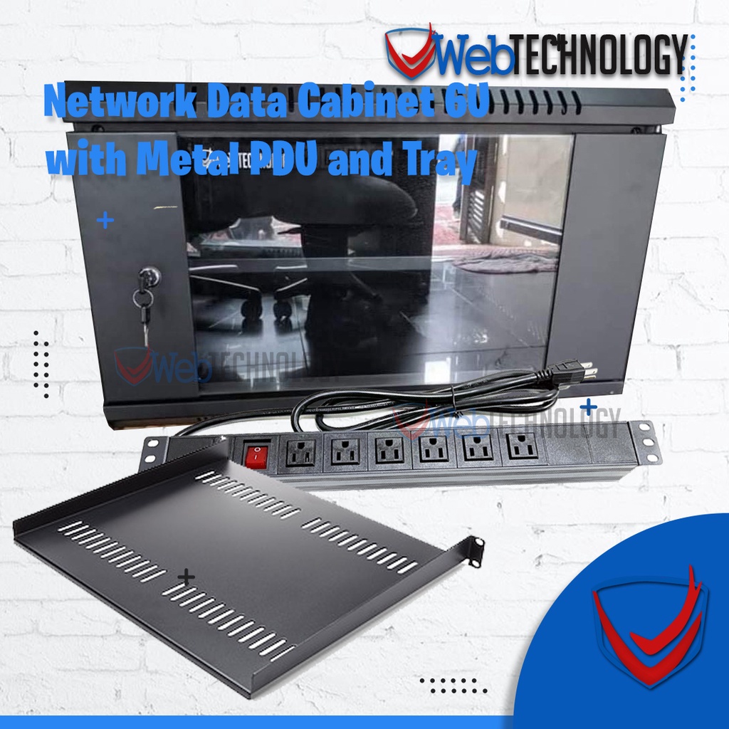 6U by 450/600 Network Data Cabinet Heavy duty with Metal PDU and Tray ...