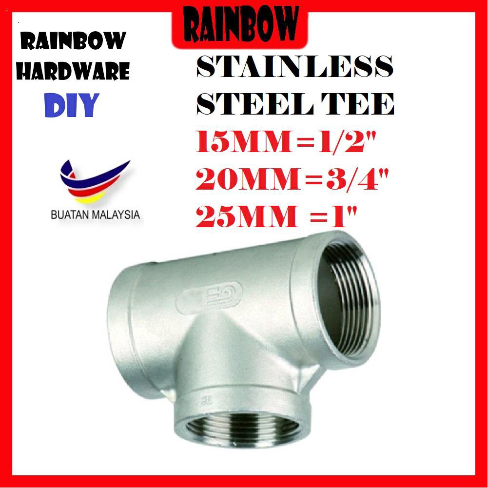 SUS304 STAINLESS STEEL PIPING FITTINGS TEE 15MM,20MM,25MM (1/2",3/4",1 ...