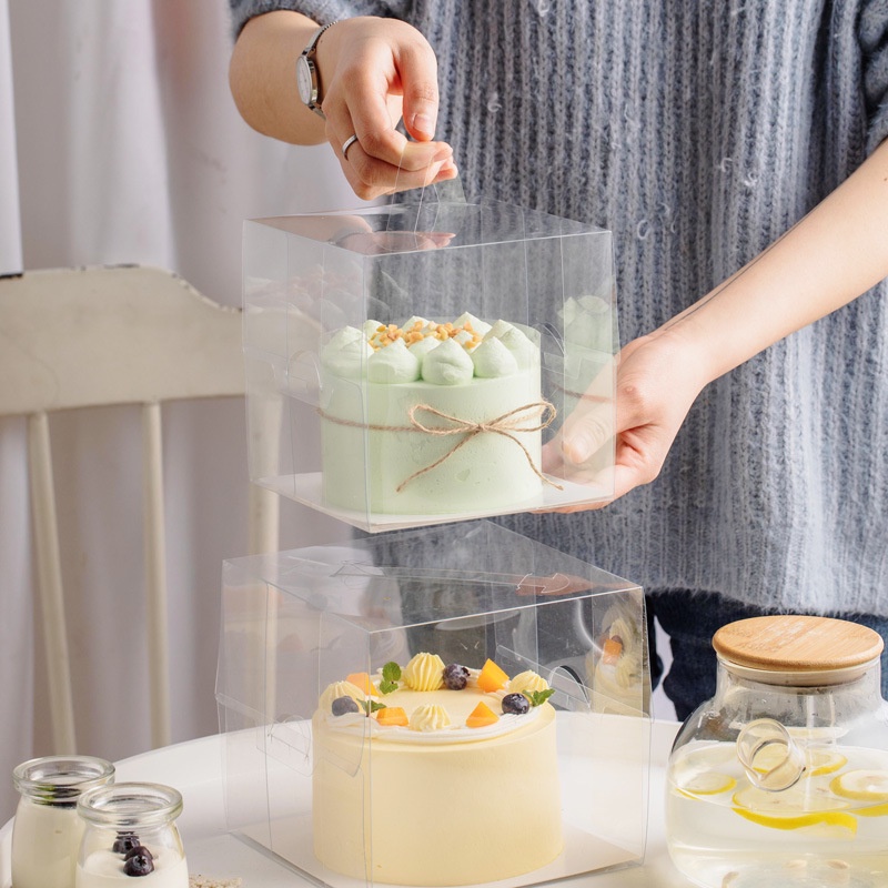 10pcs Acetate Cake Box With Handle | Shopee Philippines