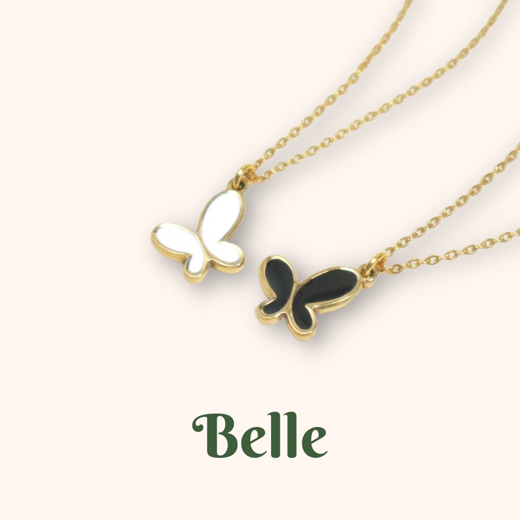 Belle Butterfly Necklace (14K gold plated stainless steel) | Shopee ...