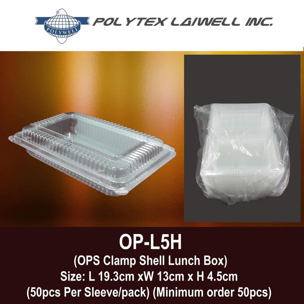 Clamp Shell Lunch Box/Food Container(50pcs per pack) | Shopee Philippines