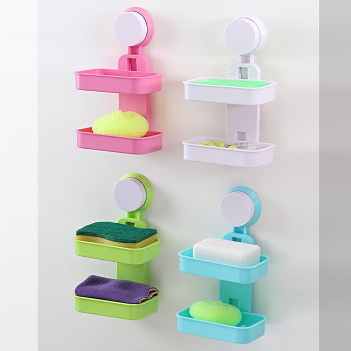 Sticky Soap Rack Toilet Sticky Soap Rack Vacum 2 Level RT006 | Shopee ...