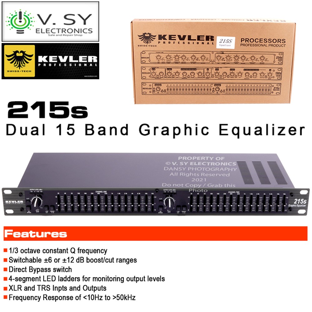 Original Kevler 215SUB Dual 15 Band Audio Sound System Graphic Equalizer Professional Processor ...