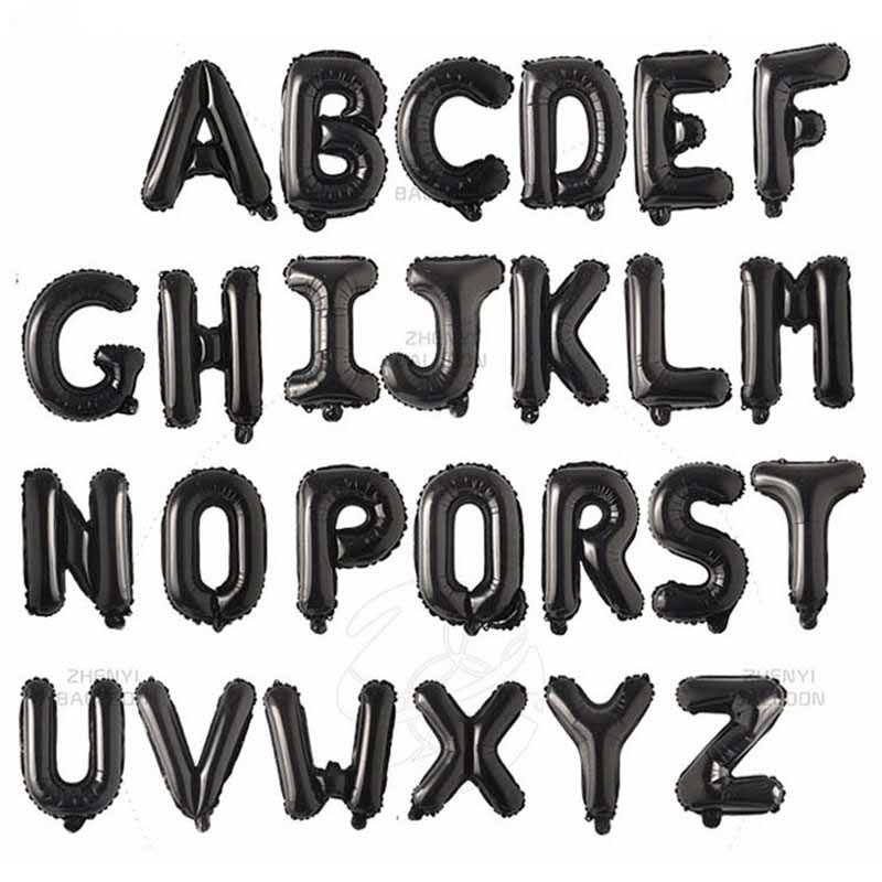 16 inches Black Letter A-L Black color design party decorations ...