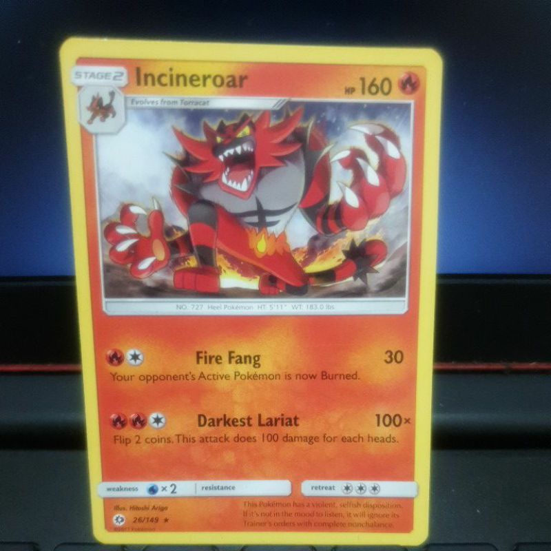 Incineroar - 26/149 - Rare Sun & Moon (Base Set) | Shopee Philippines