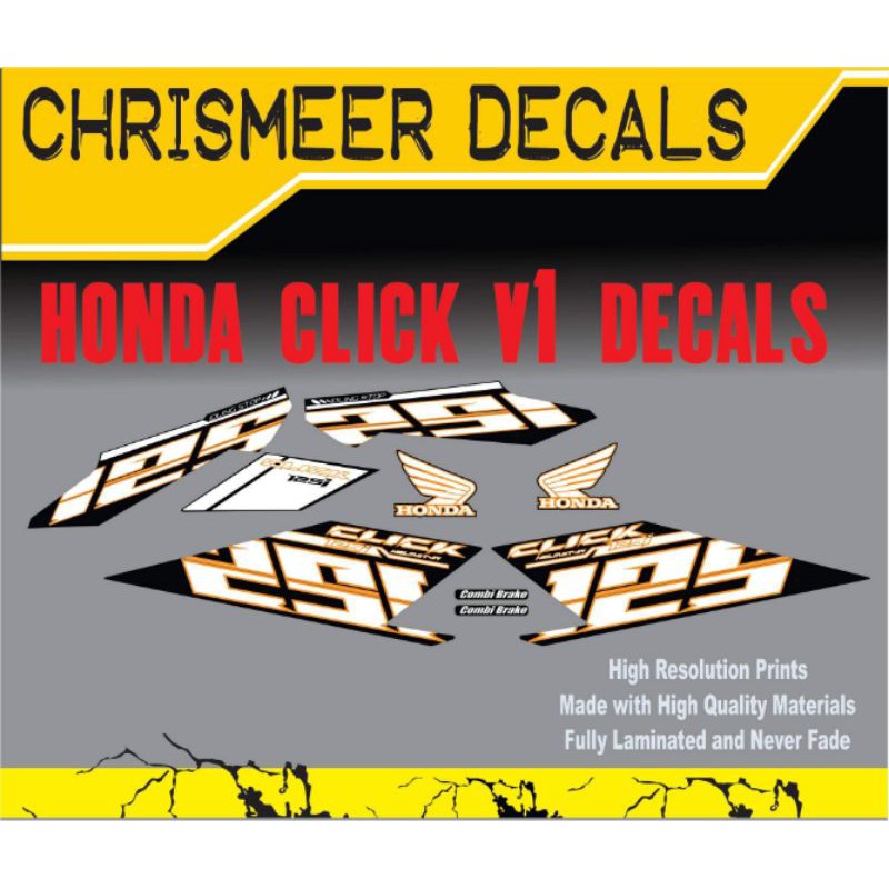 HONDA CLICK V1 STOCK DECALS | Shopee Philippines