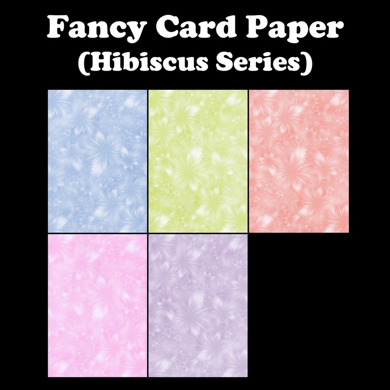 A4 Flower Hibiscus Card / Pattern Color Fancy Card Paper / Kertas Folio ...