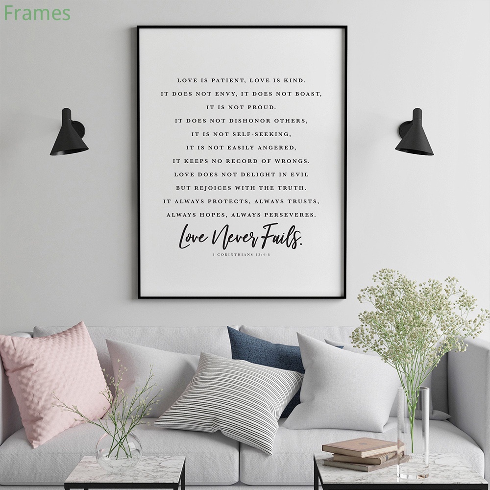 Love Is Patient Wedding Gift Print Poster Bible Verse Quote Wall Art ...