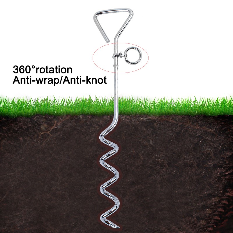 3M/5M/10M Outdoor Pet Leash With Dog Fixed Pile Metal Screw Stake For ...