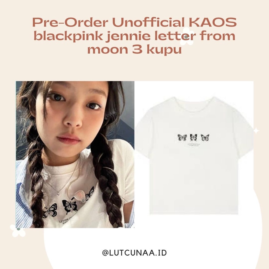 Pre-order Unofficial T-Shirt blackpink jennie letter from moon 3 kupu ...