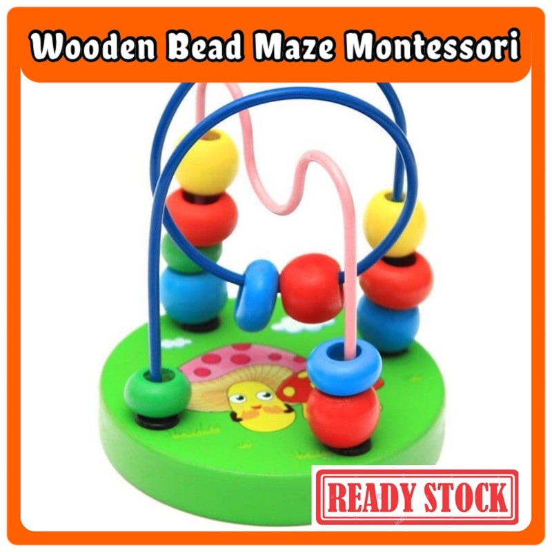 KIDS EARLY LEARNING WOODEN BEAD MAZE MONTESSORI | Shopee Philippines