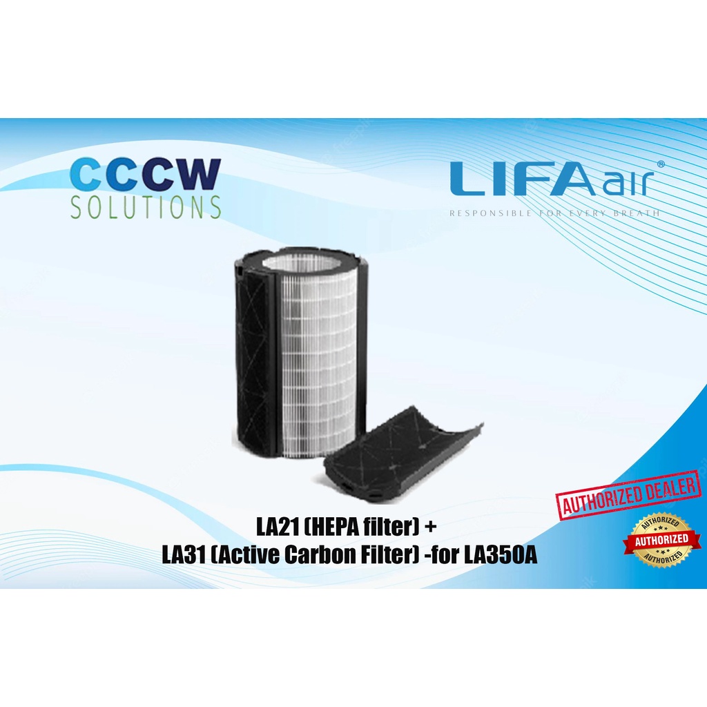 LIFAAIR FILTERS - LA21 (HEPA filter) + LA31 (Active Carbon Filter) -for ...