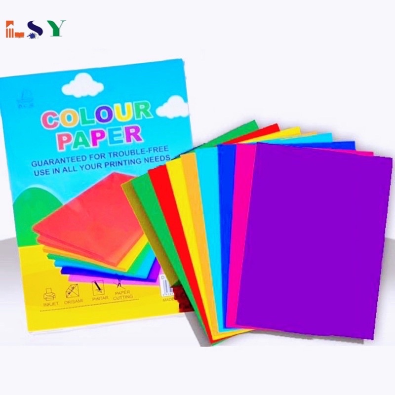 A4 COLOR PAPER 100sheets (210X297mm) Assorted color Art paper | Shopee ...