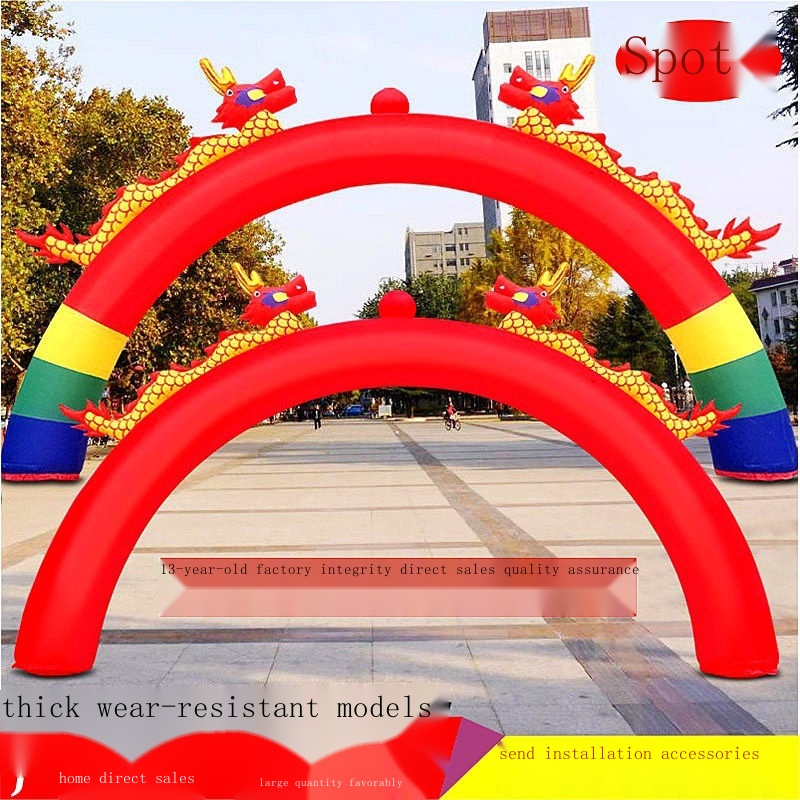 Opening full red double dragon arch inflatable celebration wedding arch ...