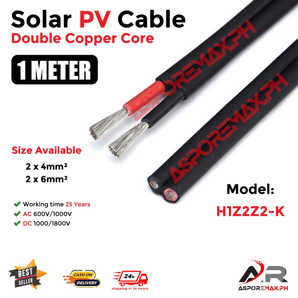 Solar PV Cable Double Core 2x4mm² 2x6mm² 2PfG 1169 PV1-F Two Core DC ...