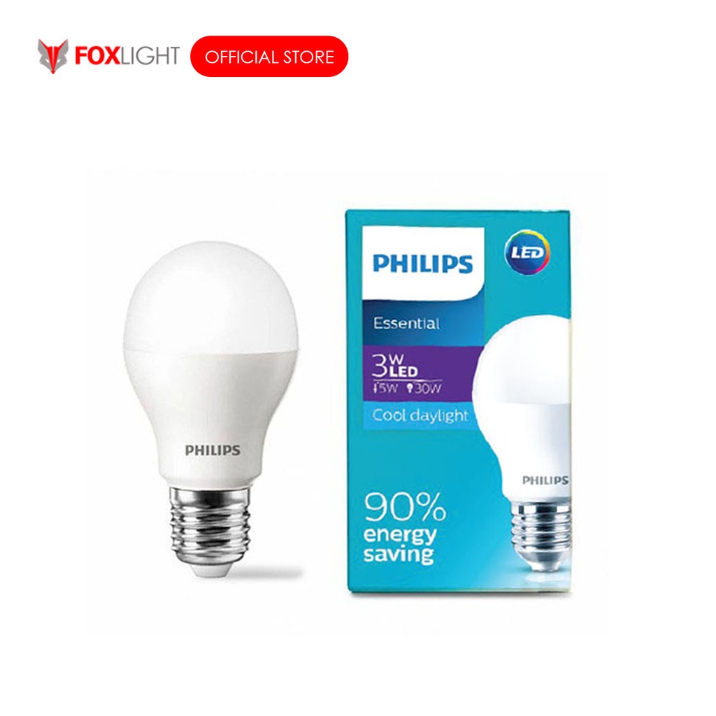 FXL PHILIPS ESSENTIAL LED BULB 3 WATTS DAYLIGHT/WARMWHITE | Shopee ...