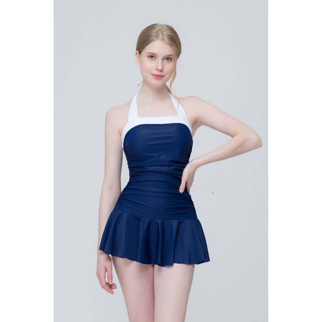 One-piece Bikini with a discreet, feminine one-piece flared skirt to ...