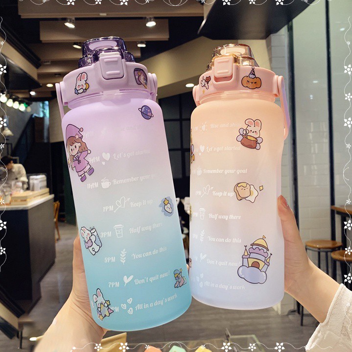 2 liter water bottle for people who are lazy to drink water, cute 2L ...