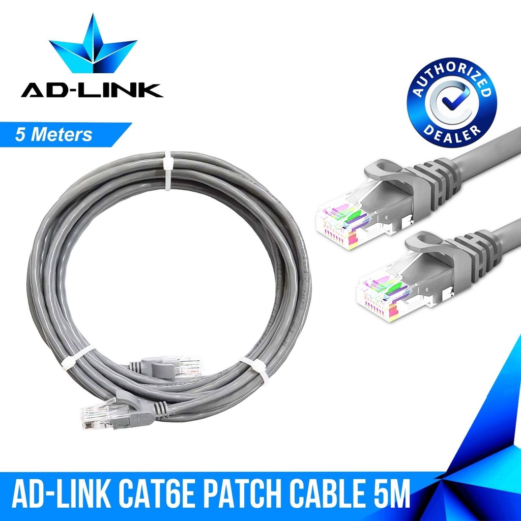 Ad-Link 5M Cat6E UTP Lan Cable Patch Cord Gigabit High Quality-Grey ...