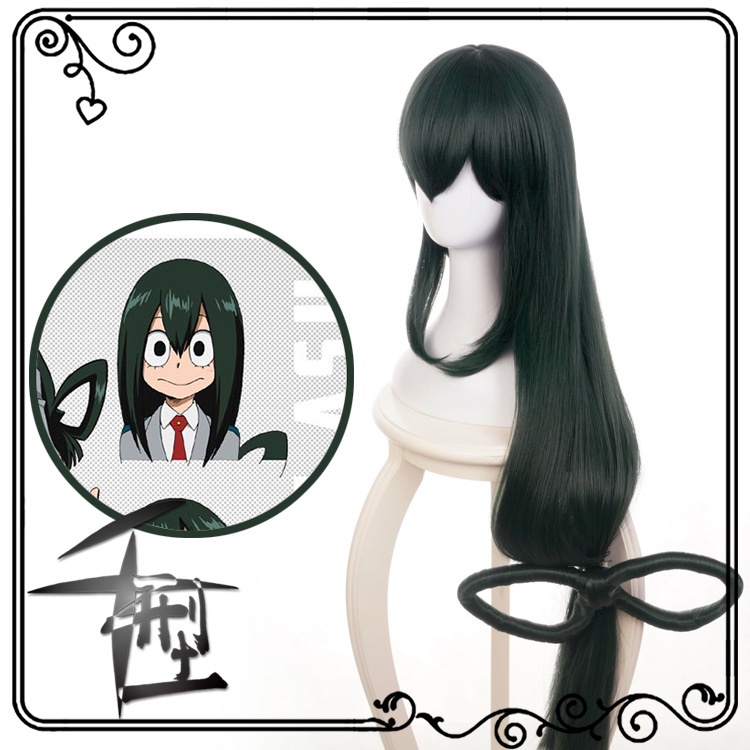 Misscoo Boku no Hero Academia Tsuyu Asui Cosplay Wig My Women Long ...