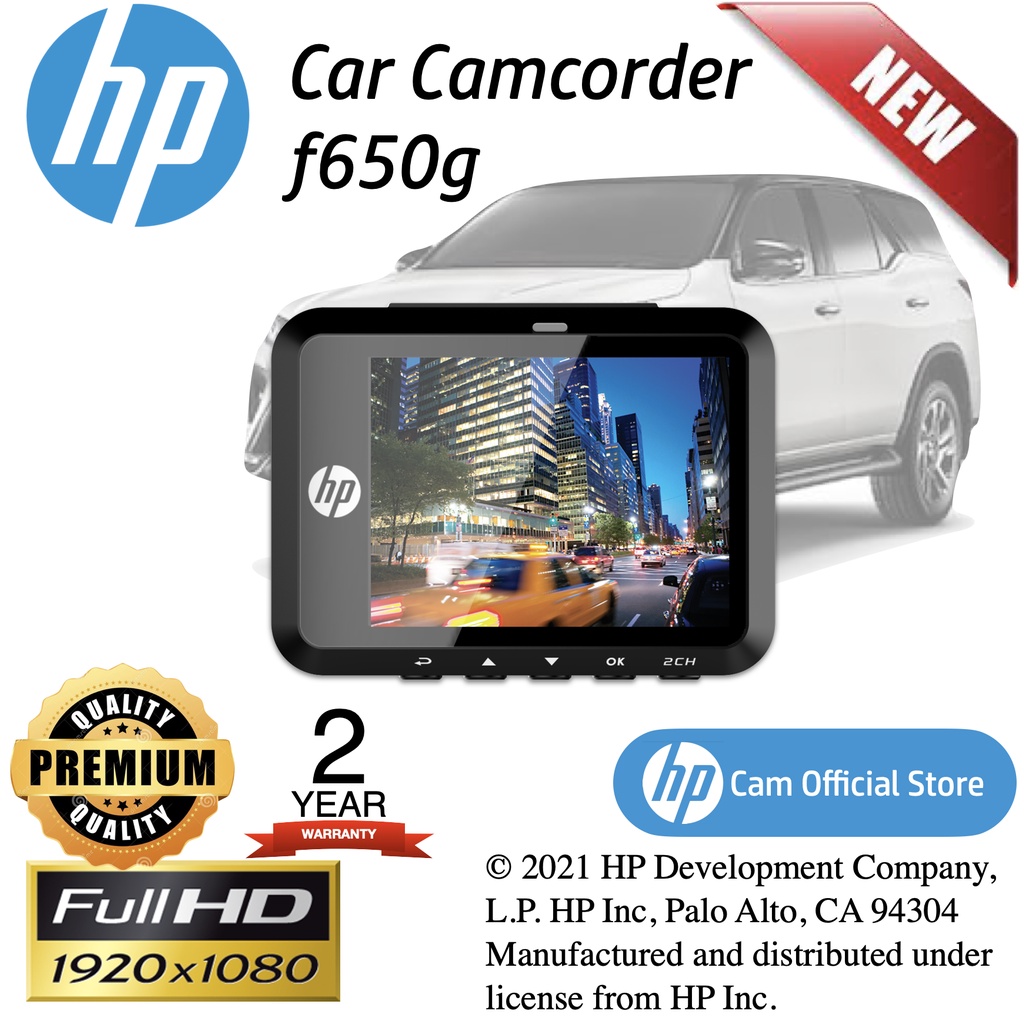 HP F650G 1080P Dash Camera Built-in GPS G-Sensor ADAS 2" LCD Display ...
