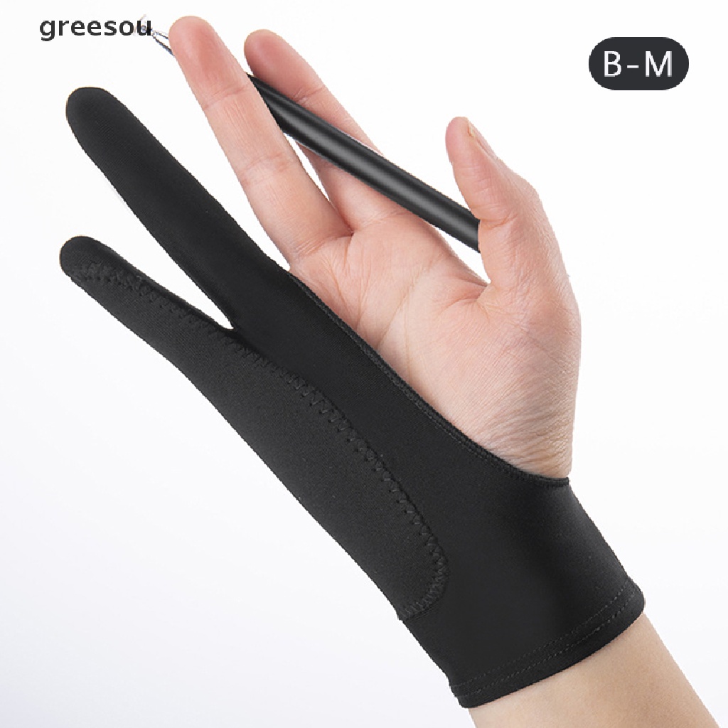 greesou 1pc Black 2 Fingers Anti-fouling Gloves Anti Touch Hand Drawing ...