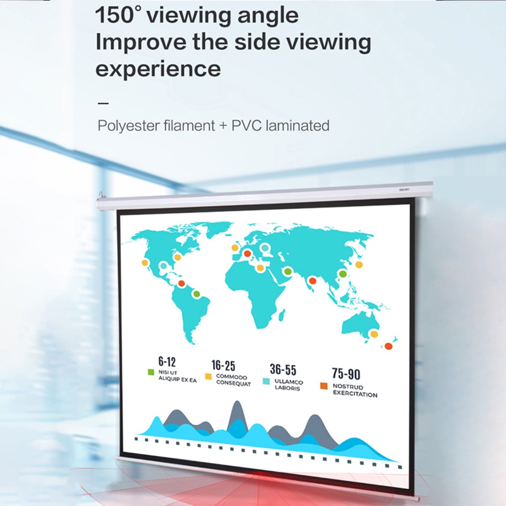 Deli Updated 100' Projection Screen Automatic Roll Up With Remote ...