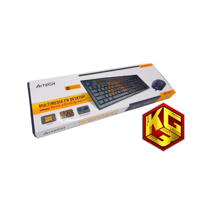 A4Tech KRS8572 / KK-3330 Multimedia FN Laser Inscribed Keys Desktop Wired Keyboard and Mouse ...