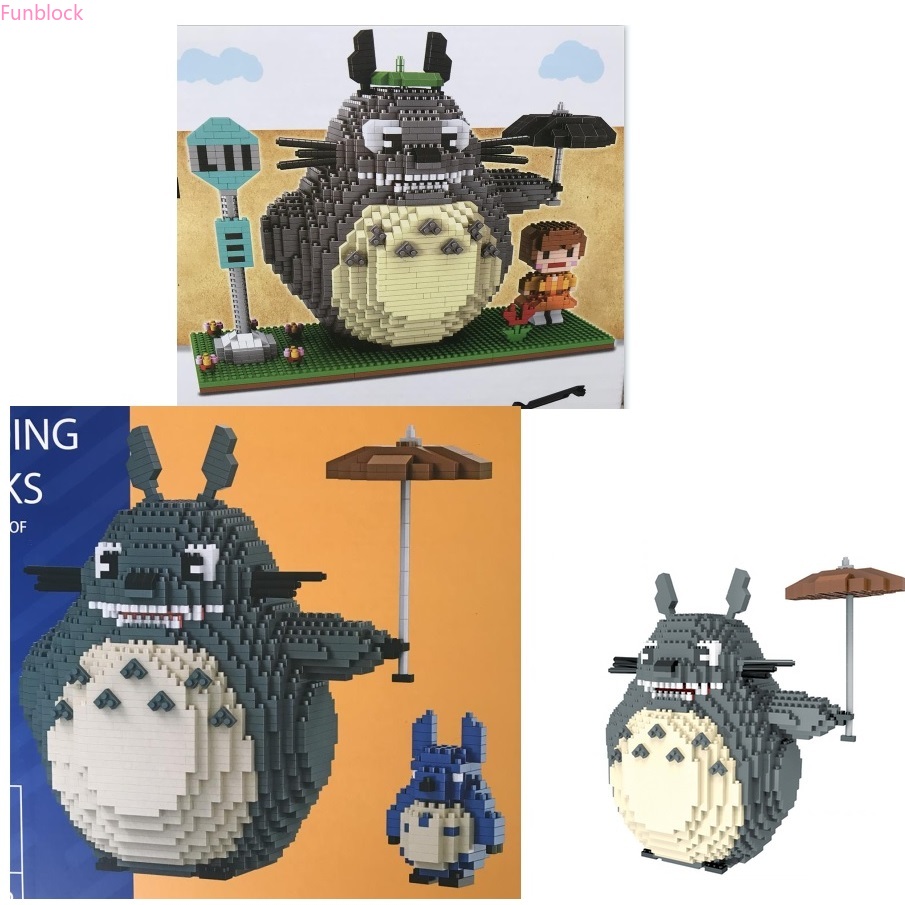 Mini Blocks Cute Anime Totoro Model Small Building Bricks Educational ...