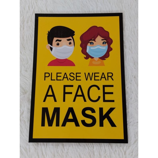 Please Wear A Facemask Sign / Signage, A4 Size Laminated | Shopee ...