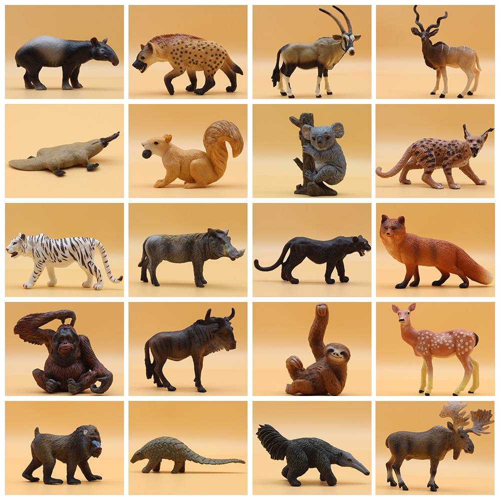 DIY Wild Jungle Zoo Animal Models Action Figures Targe Panda Lion ...