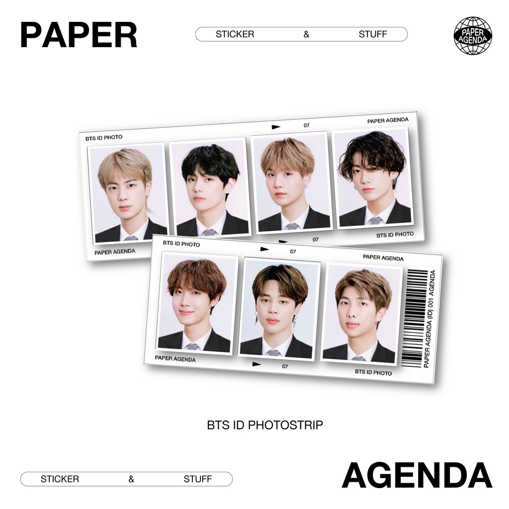 BTS KPOP ID PHOTO STRIP Formal Wear - Waterproof Vinyl Sticker by Paper ...