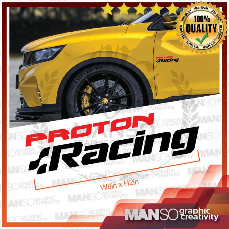 NEW Design PROTON RACING Car Sticker X70 X50 Persona Iris Saga BLM Wira ...