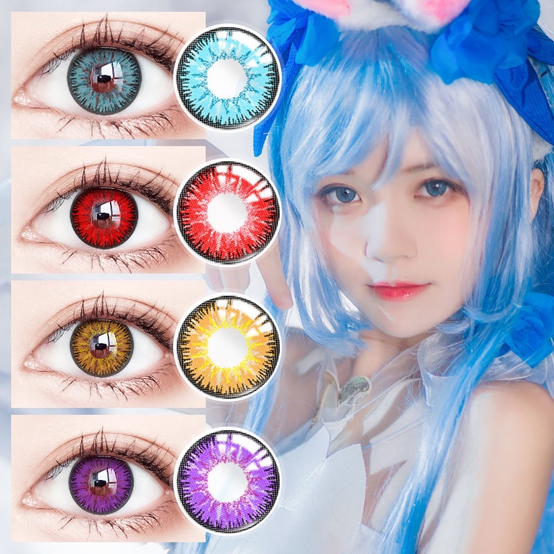 (-1.00 to -6.00) 2pcs/1pair Cosplay Colored Contact Lenses Eyemakeup ...