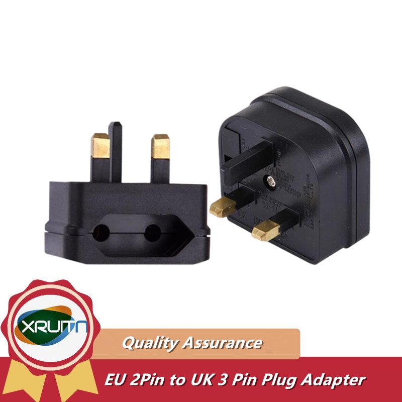 European Euro EU 2 Pin to UK 3Pin Power Socket Travel Plug Adapter ...