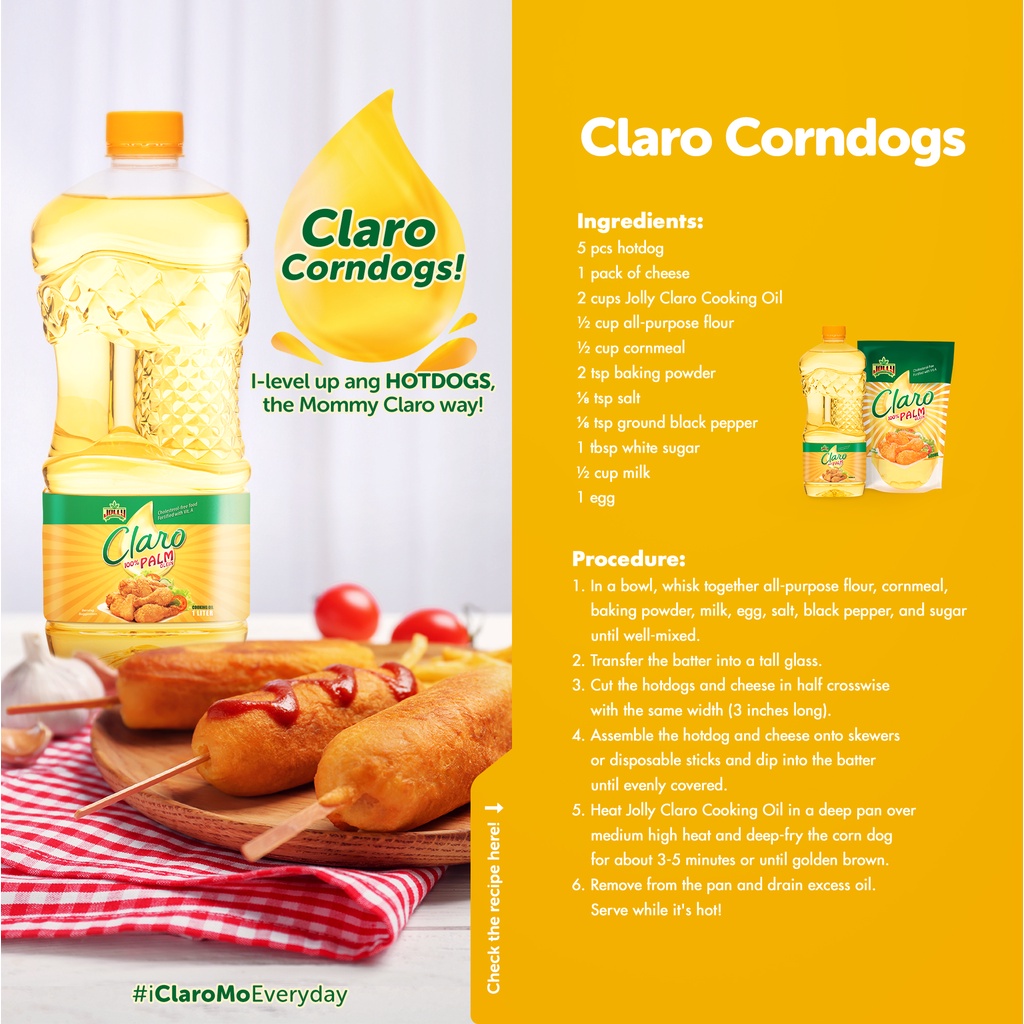 Jolly Claro Cooking Oil SUP 1L | Shopee Philippines