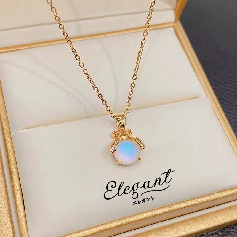 Elegant 18K gold bee ladybug Necklace for Women Hypoallergenic ...