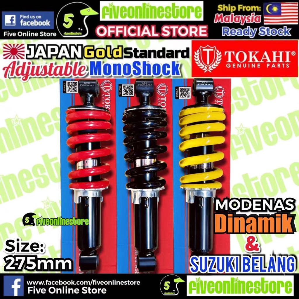 Dinamik / Belang Tokahi Japan Gold Standard Adjustable Monoshock 275mm Absorber Racing Modenas ...